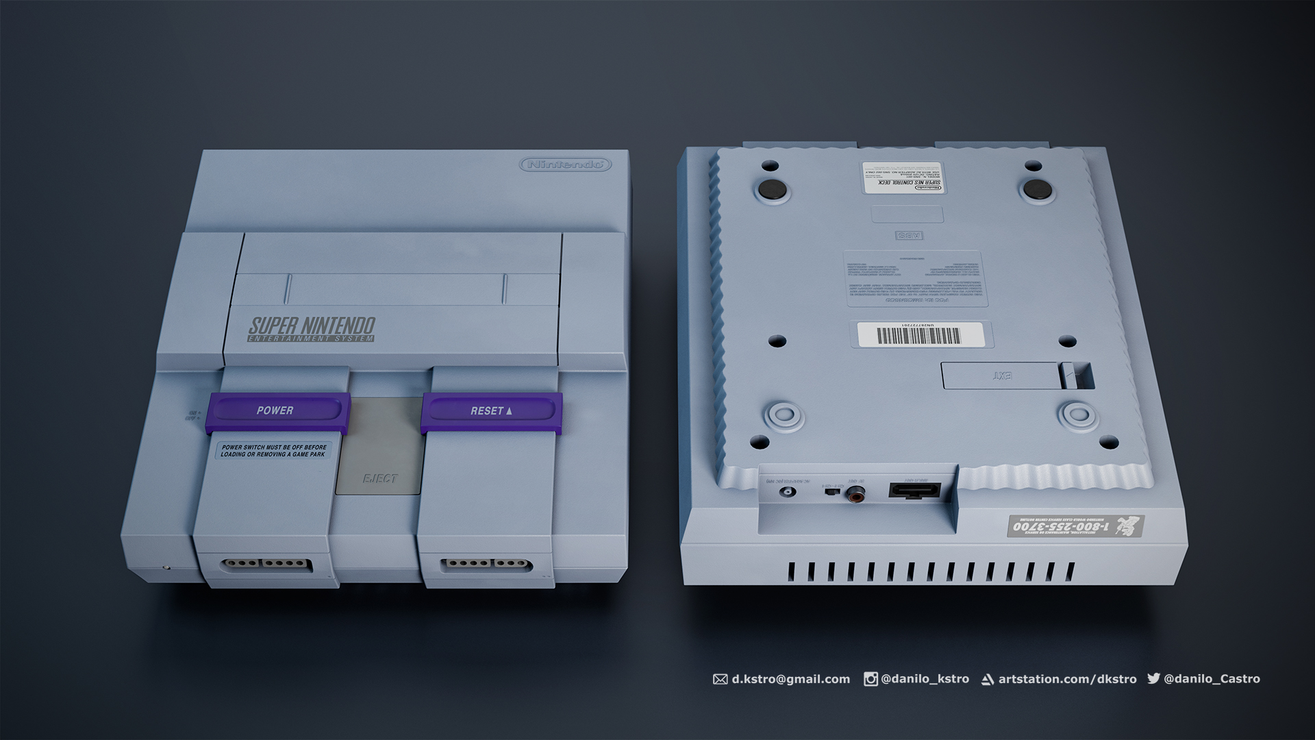 Super Nintendo Console | Low-poly | BlenderNation Bazaar