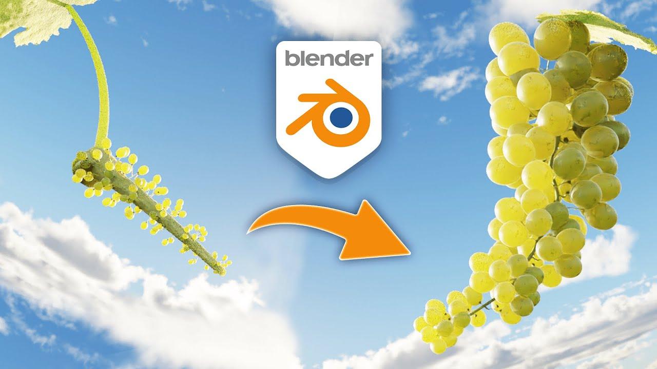 Animate Growing Grapes With Blender Geo Nodes | BlenderNation Bazaar