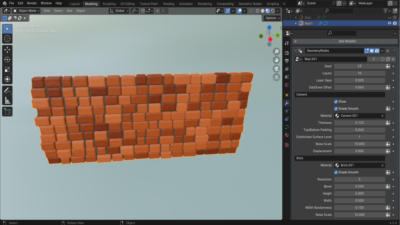 Blender 4 Brick Wall Geometry Node | BlenderNation Bazaar