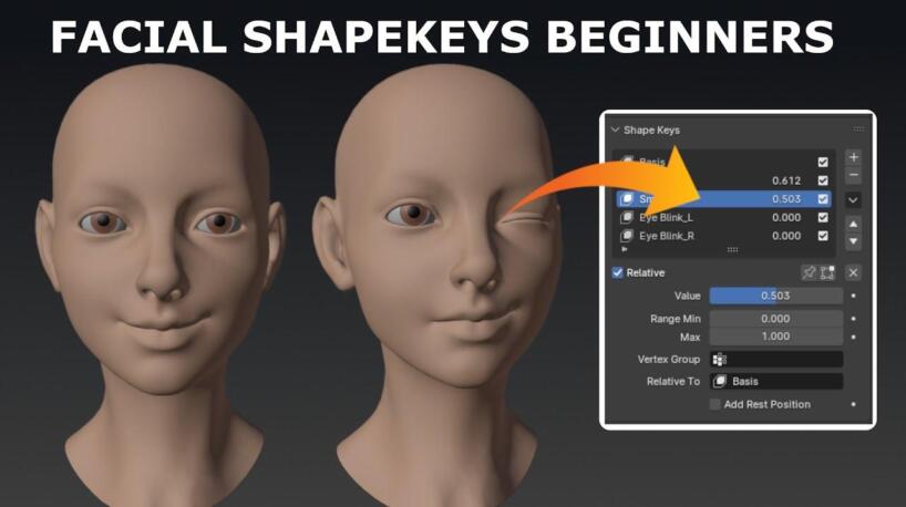 Blender 4.0 | Facial Shape-keys For Beginners | BlenderNation Bazaar
