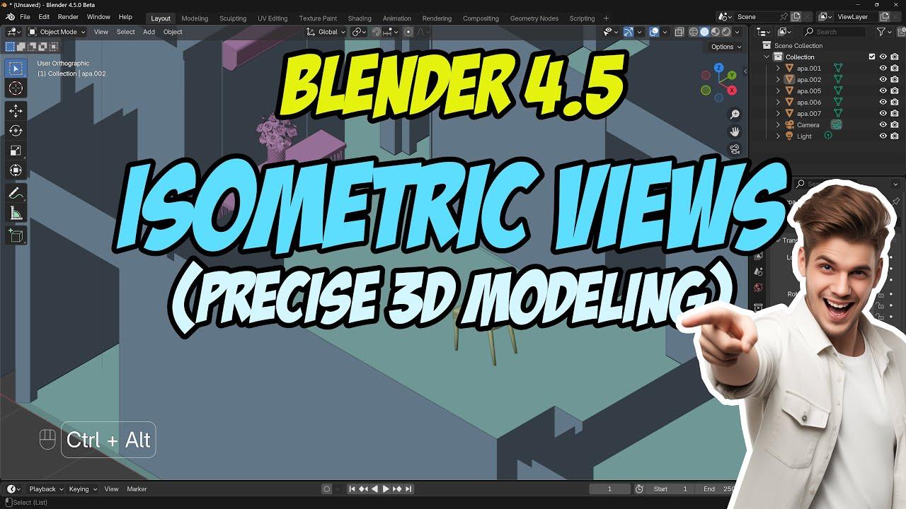 Blender 4.5: Adding Isometric Views for Precise Modeling ...